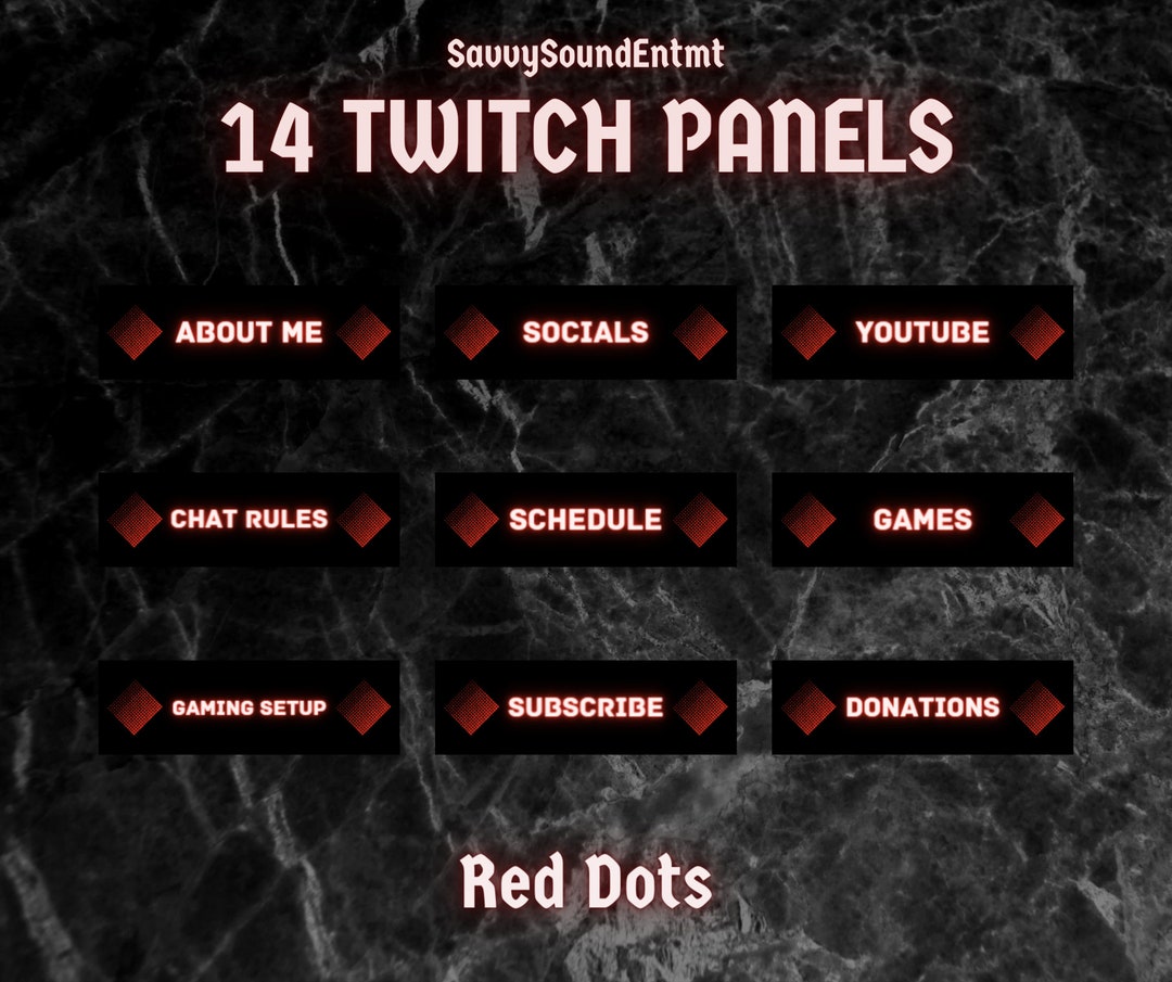 14 Red Dots Twitch Panels - Etsy