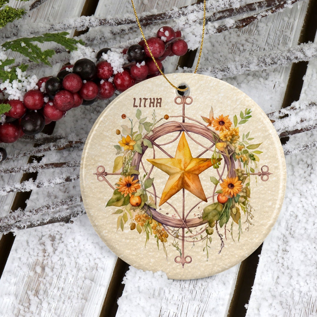 Litha Ornament, Blessed Solstice Wreath Ornament, Midsummer Solstice ...
