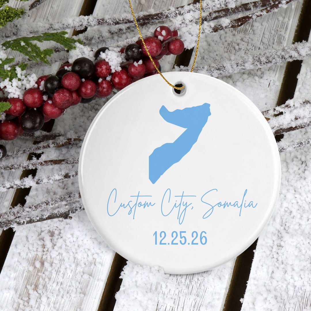 Custom Location City Map Ornament, Somalia Map Ornament, Family ...