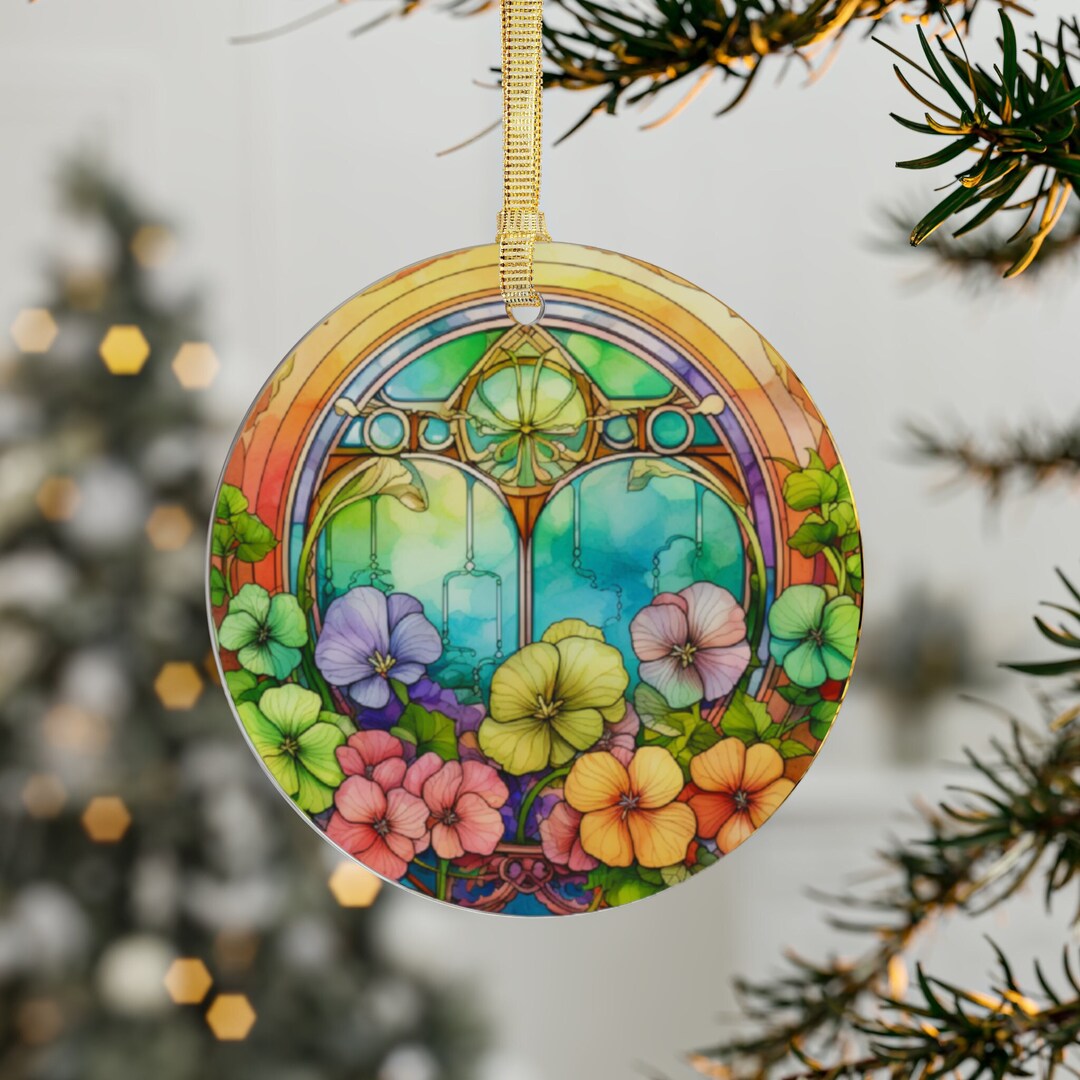 Stained Glass Gothic Arch Window Saint Patrick's Day Ornament, Lenten ...