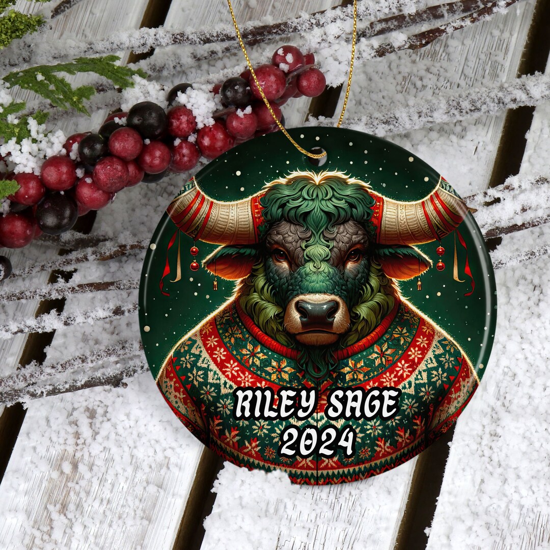 Taurus Ornament Gift, Taurus Ugly Sweater Christmas Ornament, April ...