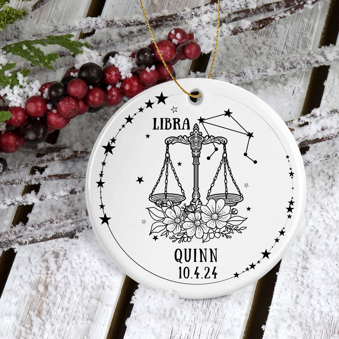 Libra Ornament, Zodiac Ornament, Scales Symbol, Astrological Star Sign ...