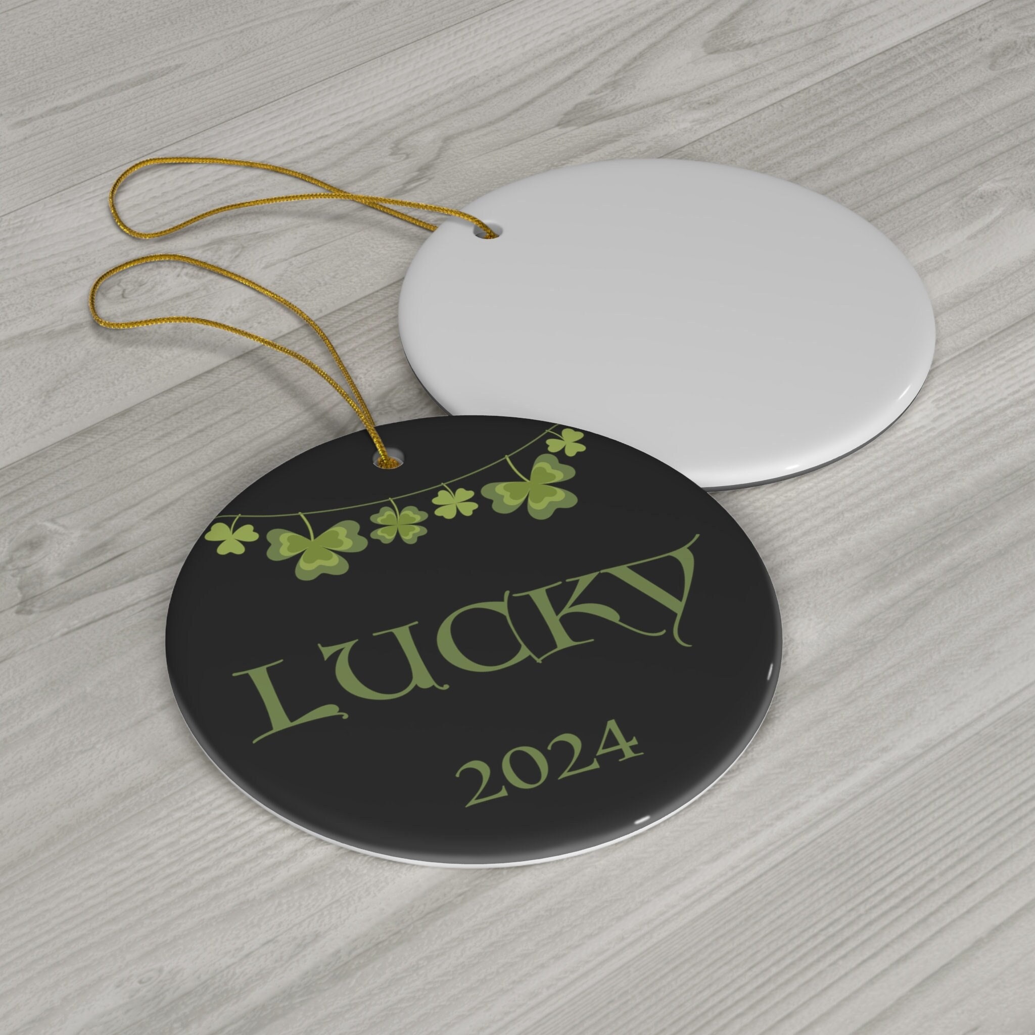 Gothic Lucky 2024 Shamrock Ornament, Dark Aesthetic Saint Patrick's Day ...