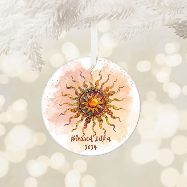 Blessed Litha 2024 Ornament, Litha Sun Ornament, Midsummer Solstice ...