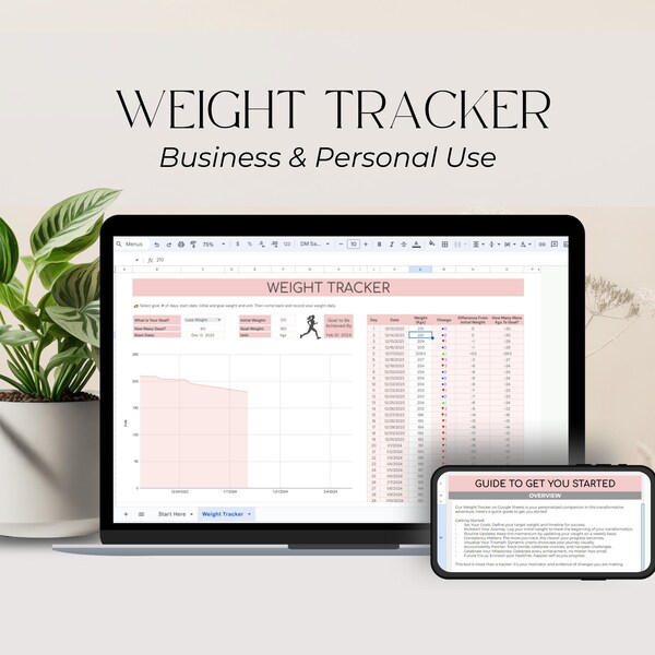 Excel Daily Weight Loss Tracker - Etsy