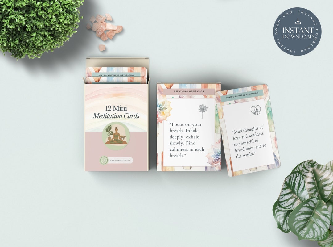 Meditation Cards, Mini Meditation Script Bundle, Guided Meditation ...