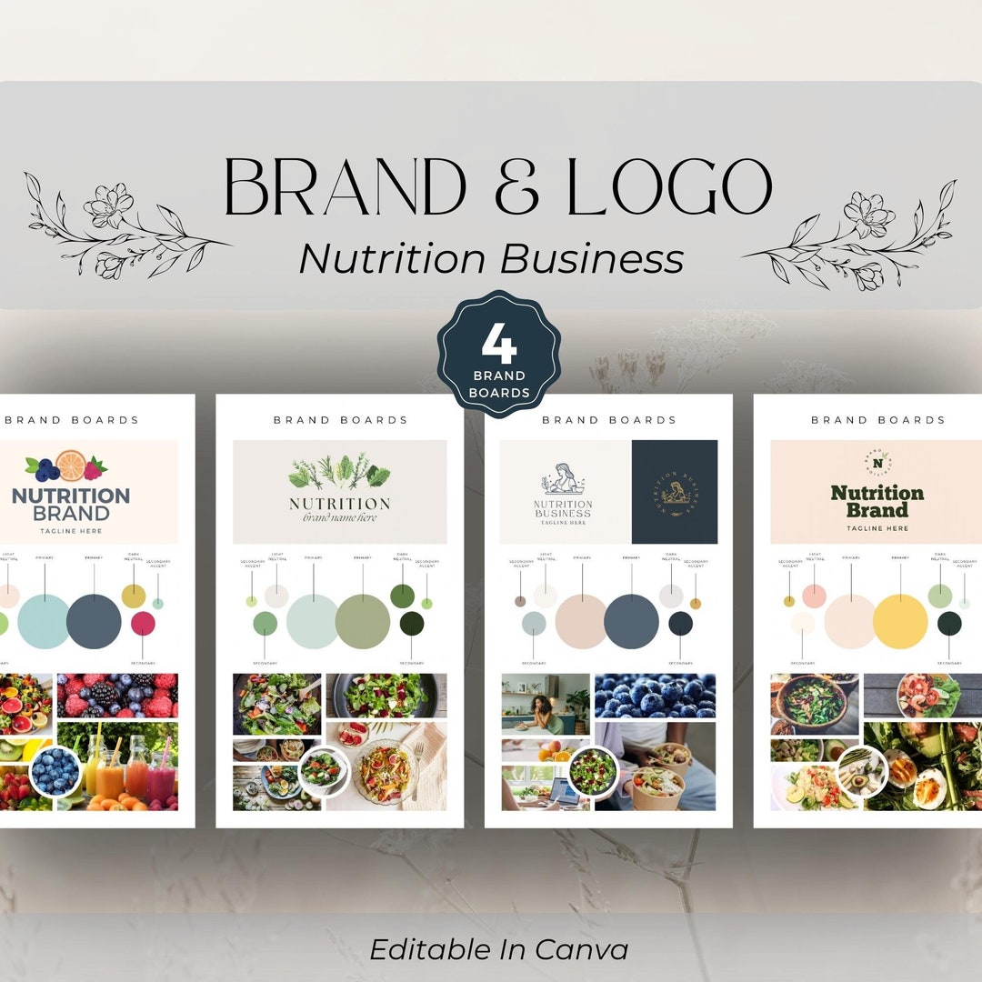 Nutrition Coach Logo, Nutrition Business Logo, Brand Board for ...