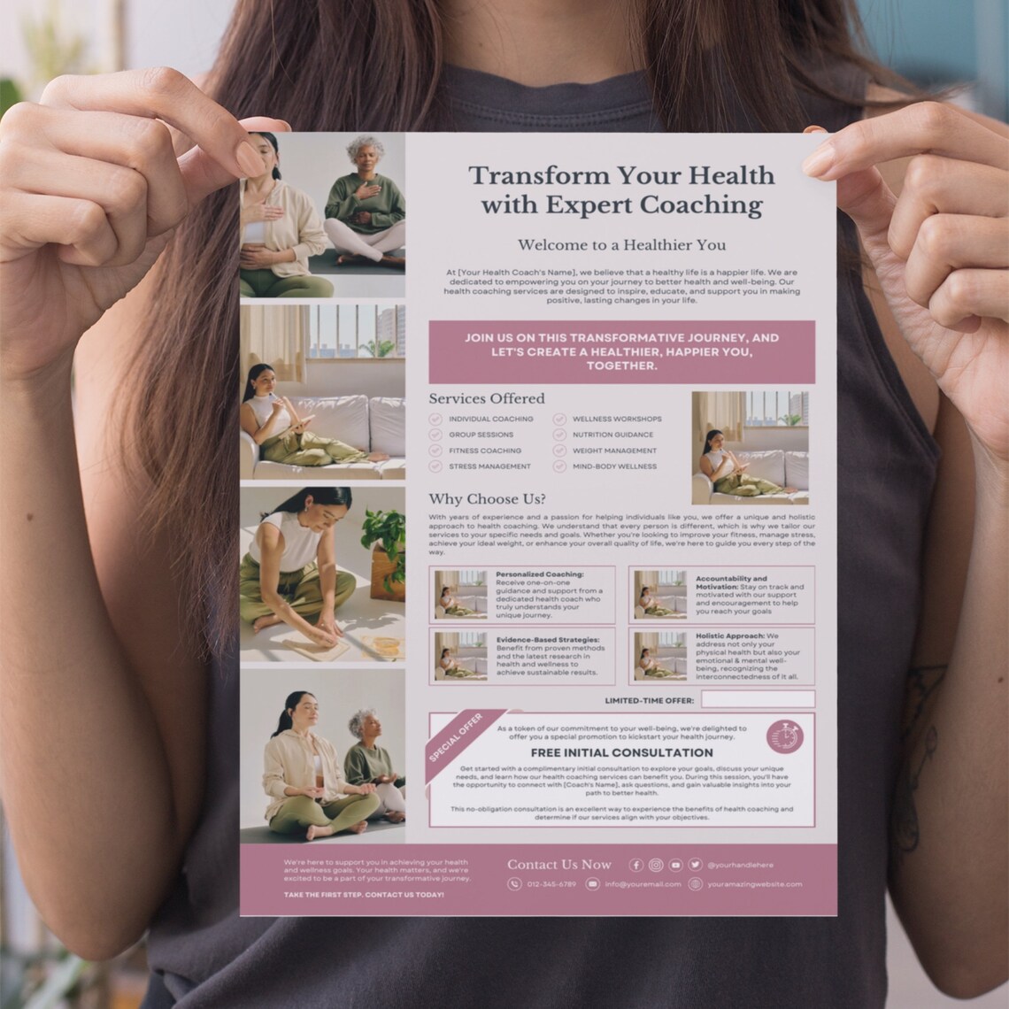 Health Coach Flyer, Nutrition Coach Flyer, Wellness Coach Flyer, Health ...