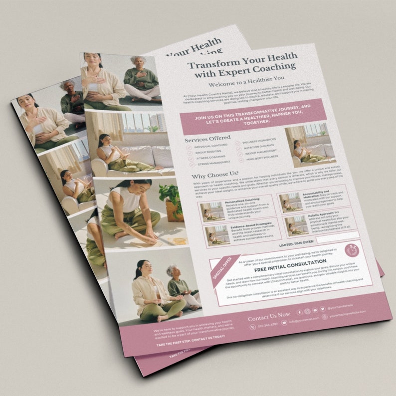 Health Coach Flyer, Nutrition Coach Flyer, Wellness Coach Flyer, Health ...