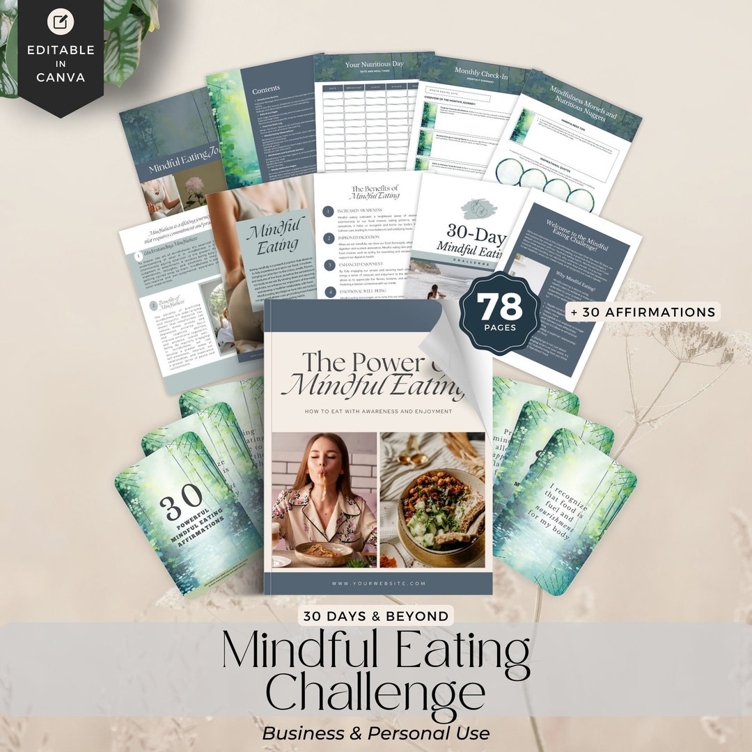 Mindful Eating Challenge Health Coach Bundle, Mindfulness, Mindful ...