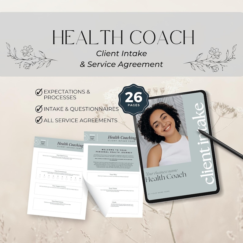 Health Coach Intake Form Template, Client Onboarding Questionnaire ...
