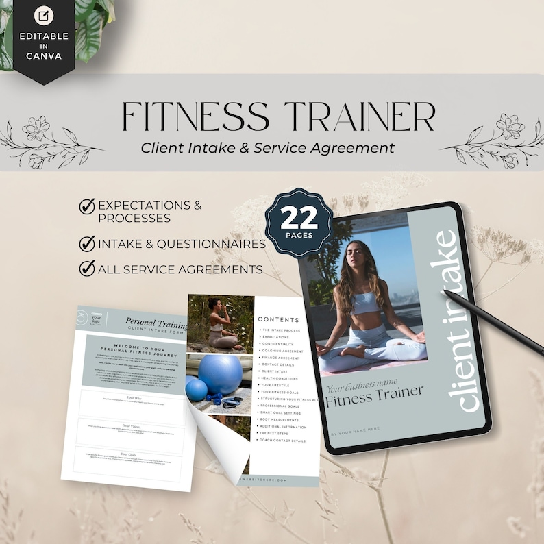 Personal Trainer Program Template Forms Fitness Instructor Programming ...
