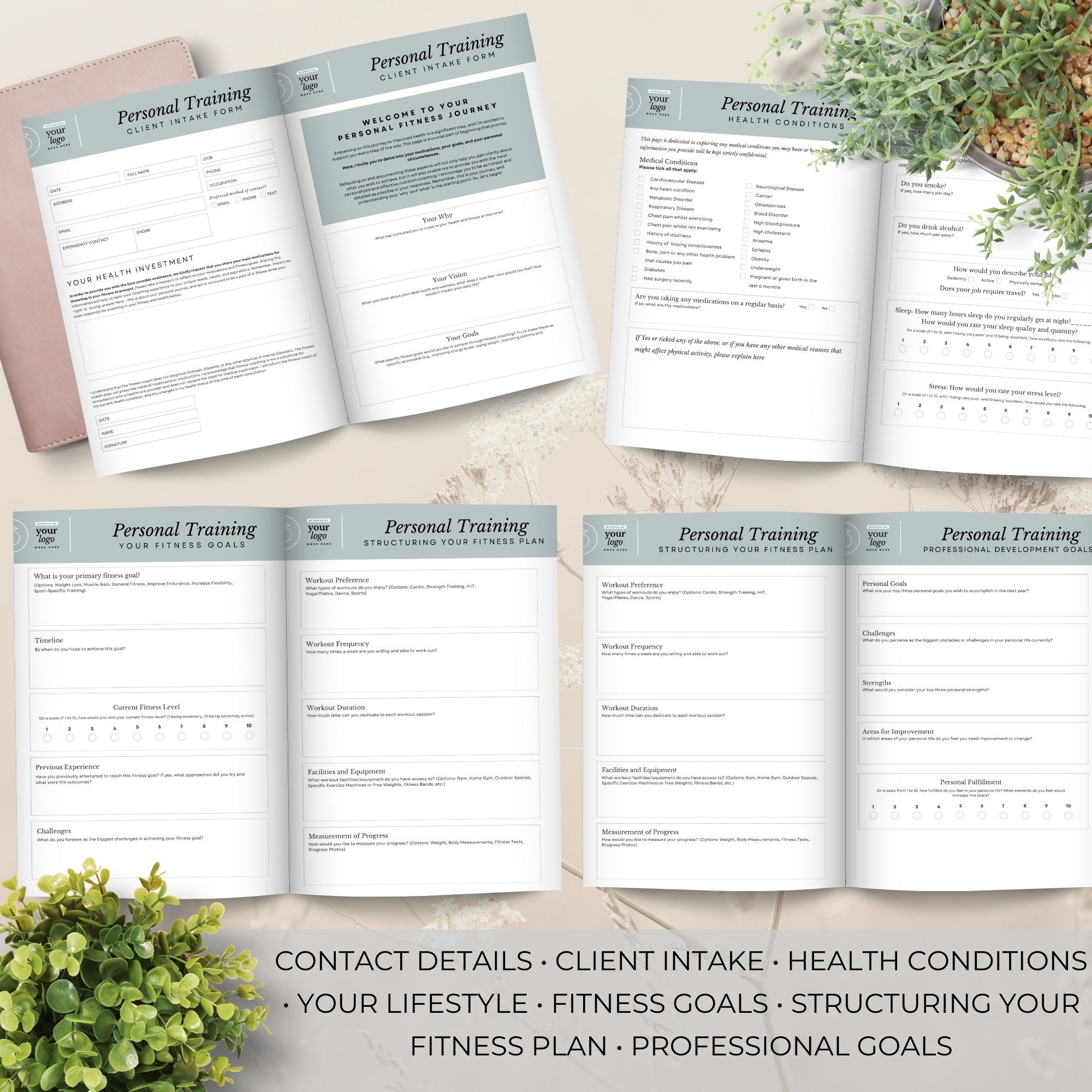 Personal Trainer Program Template Forms Fitness Instructor Programming ...