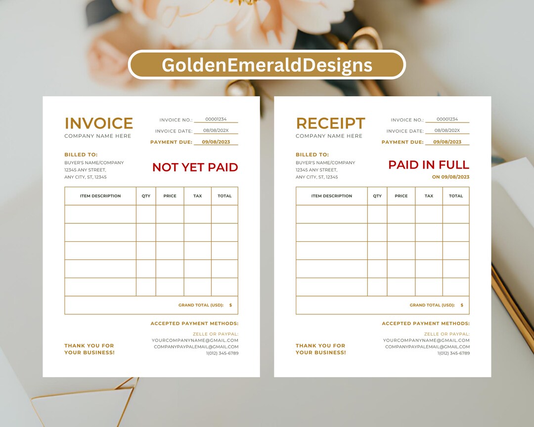 Invoice Template, Receipt Template, Business Invoice Template, Invoice ...