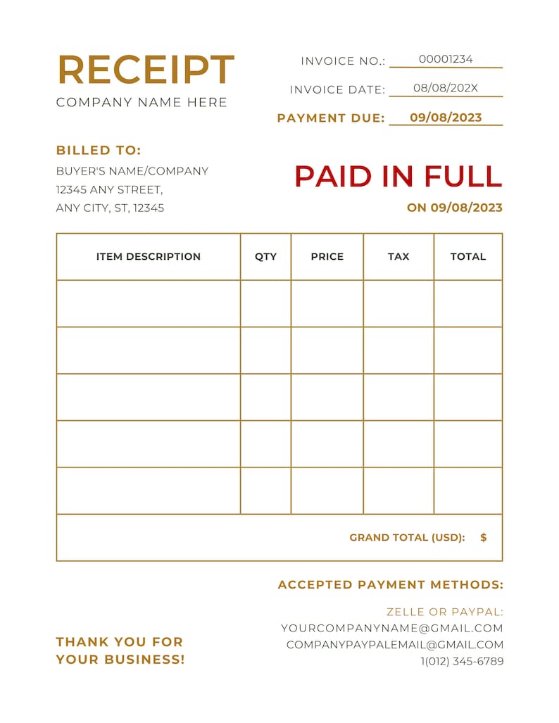 Invoice Template, Receipt Template, Business Invoice Template, Invoice ...