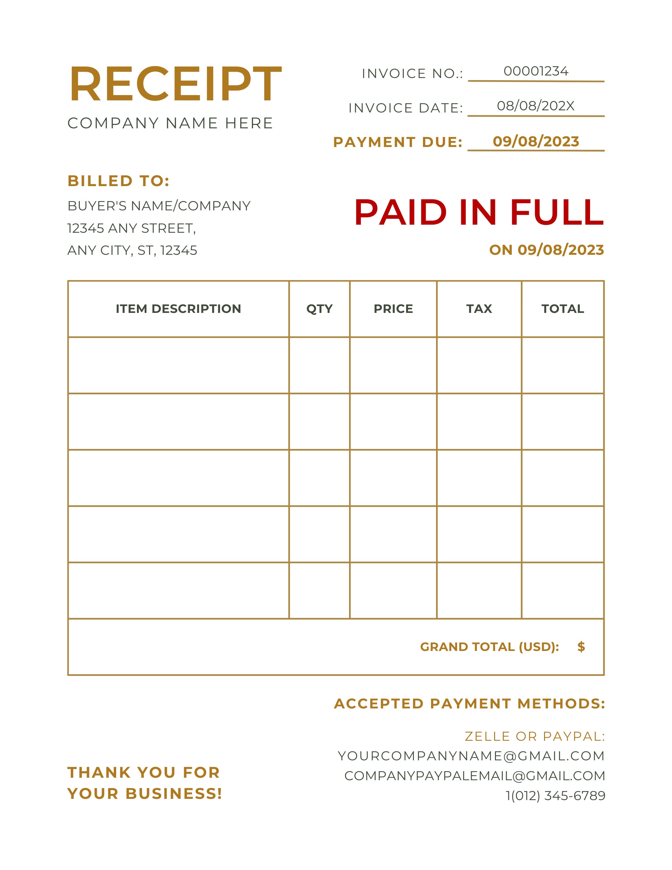 Invoice Template, Receipt Template, Business Invoice Template, Invoice ...