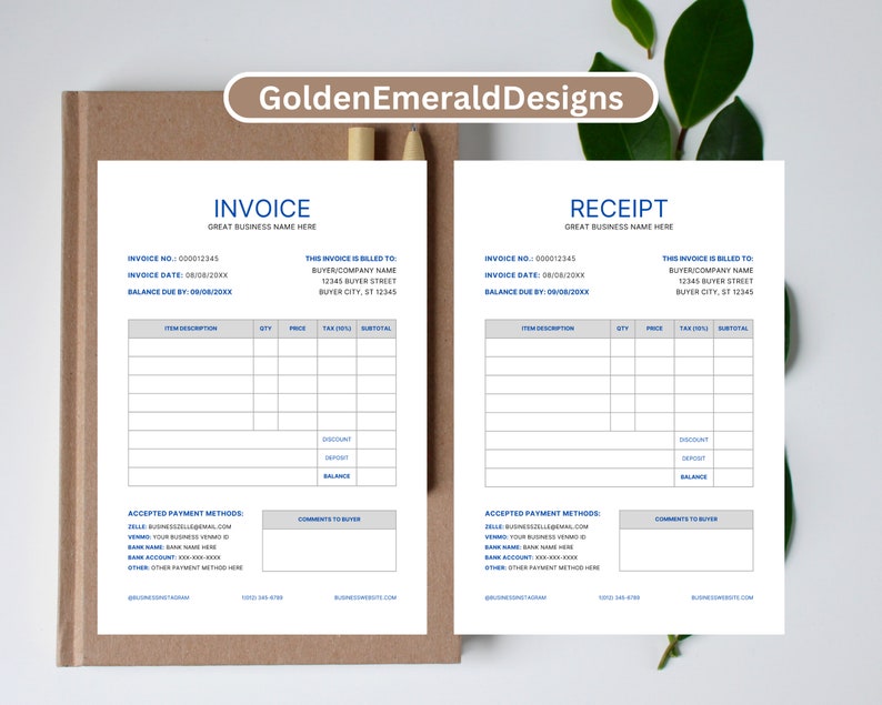 A4 Invoice Template Business Invoice Printable Invoice - Etsy