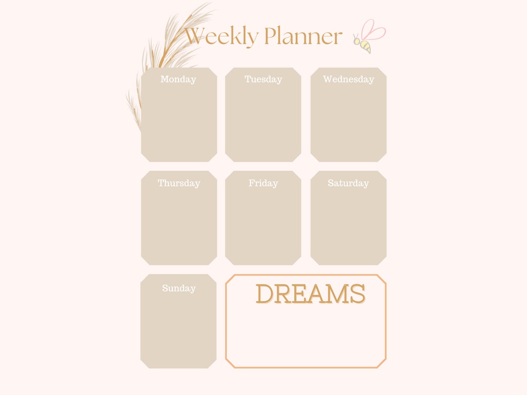 Weekly Planner Printable - Etsy