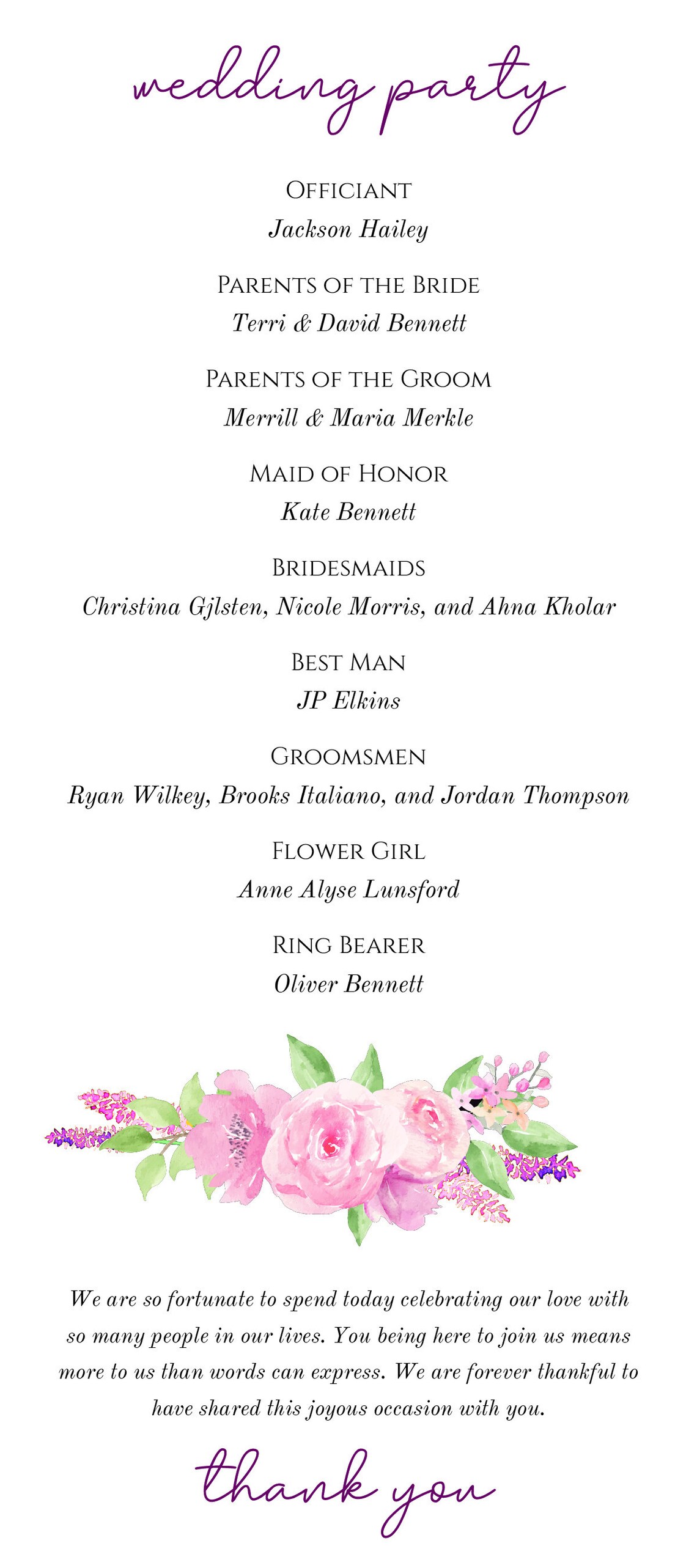Ceremony Program Digital Download Editable Wedding Ceremony Program ...