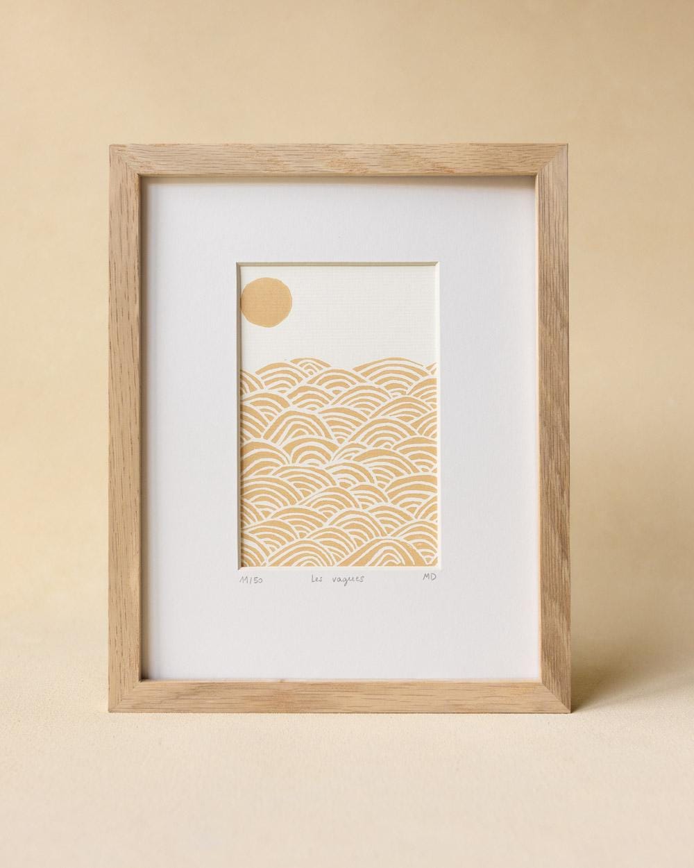 Japanese Wave Linocut Print - Hand-printed A5 Wall Art - Etsy