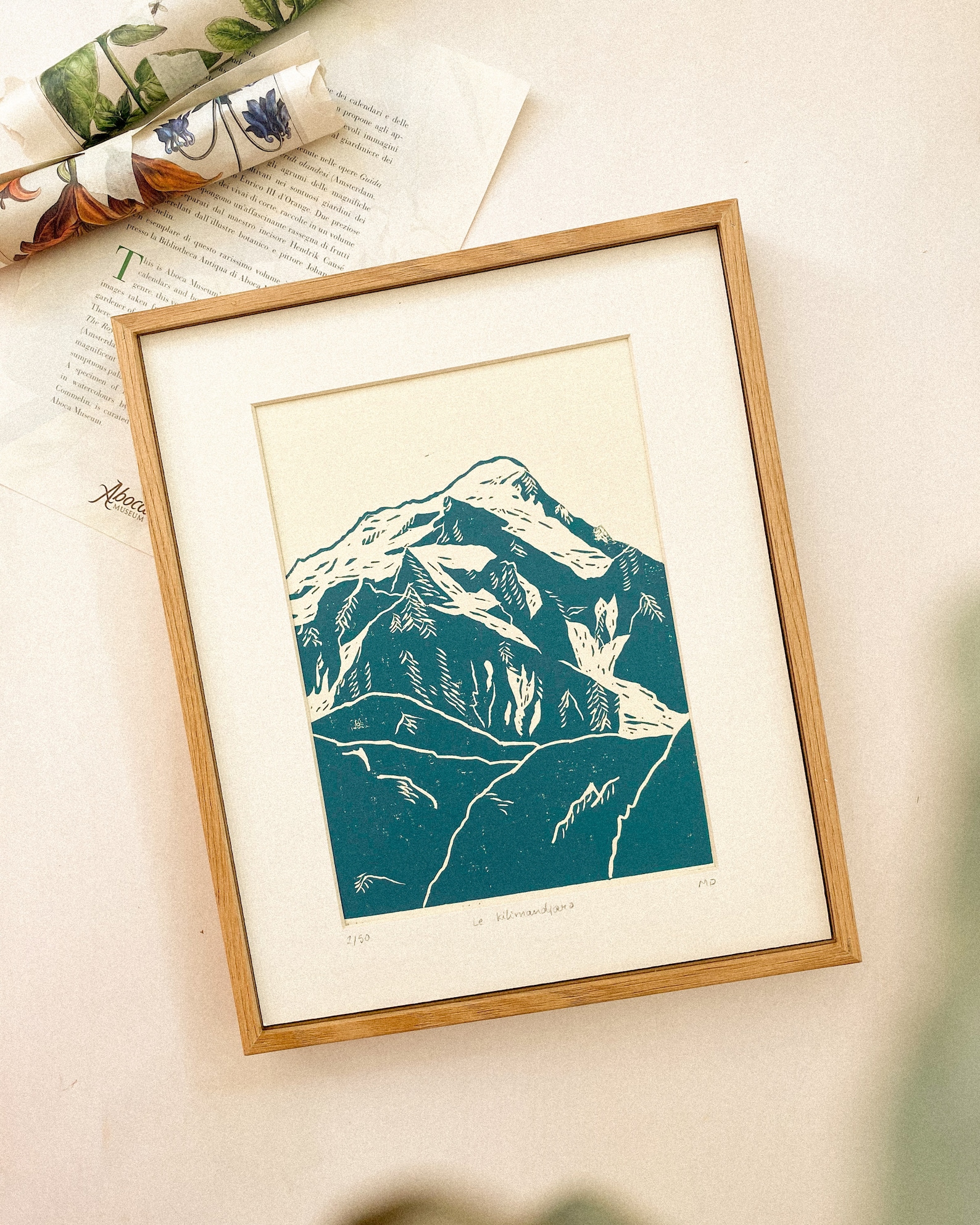 Aconcagua - Original Linocut Print - Travel & Mountain Decor Wall Art ...