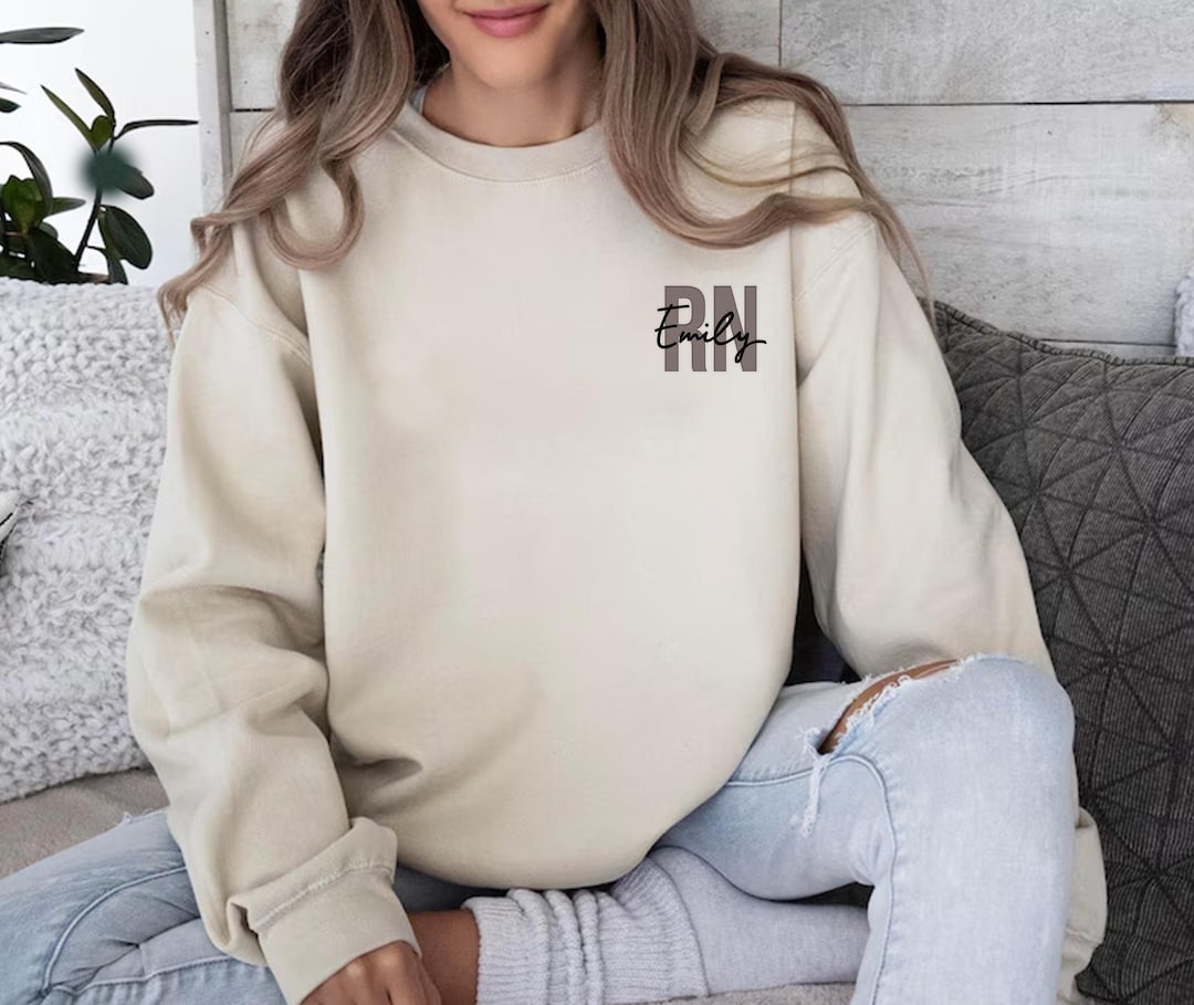Custom Registered Nurse Sweatshirt, Personalized RN Sweater, RN Nurse ...