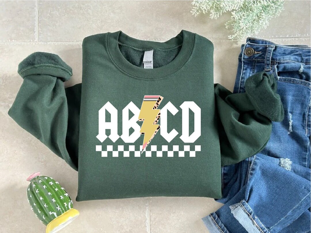 Retro ABCD Teacher Sweatshirt Cute Teacher Shirt - Etsy