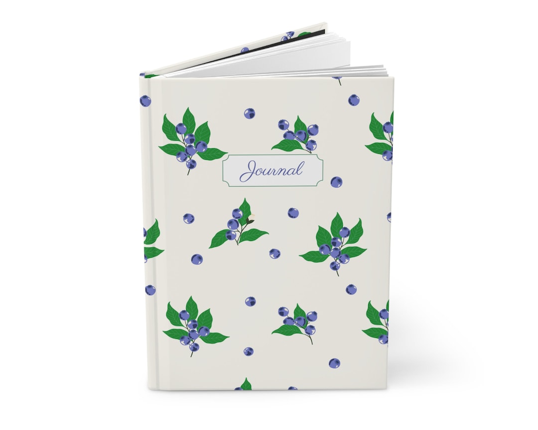 Blueberry Print Summer Journal • Cute Hardcover Notebook • Gift for ...