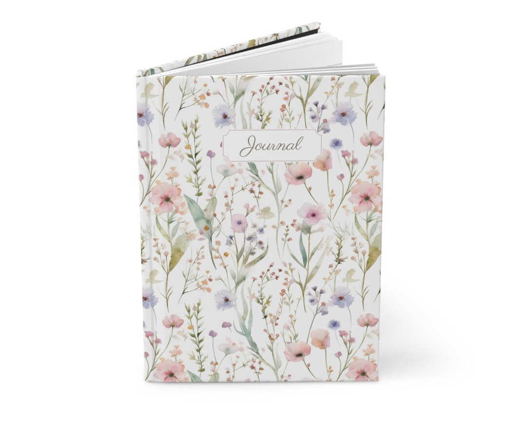 Cottagecore Pastel Floral Journal • Wraparound Design Hardcover ...