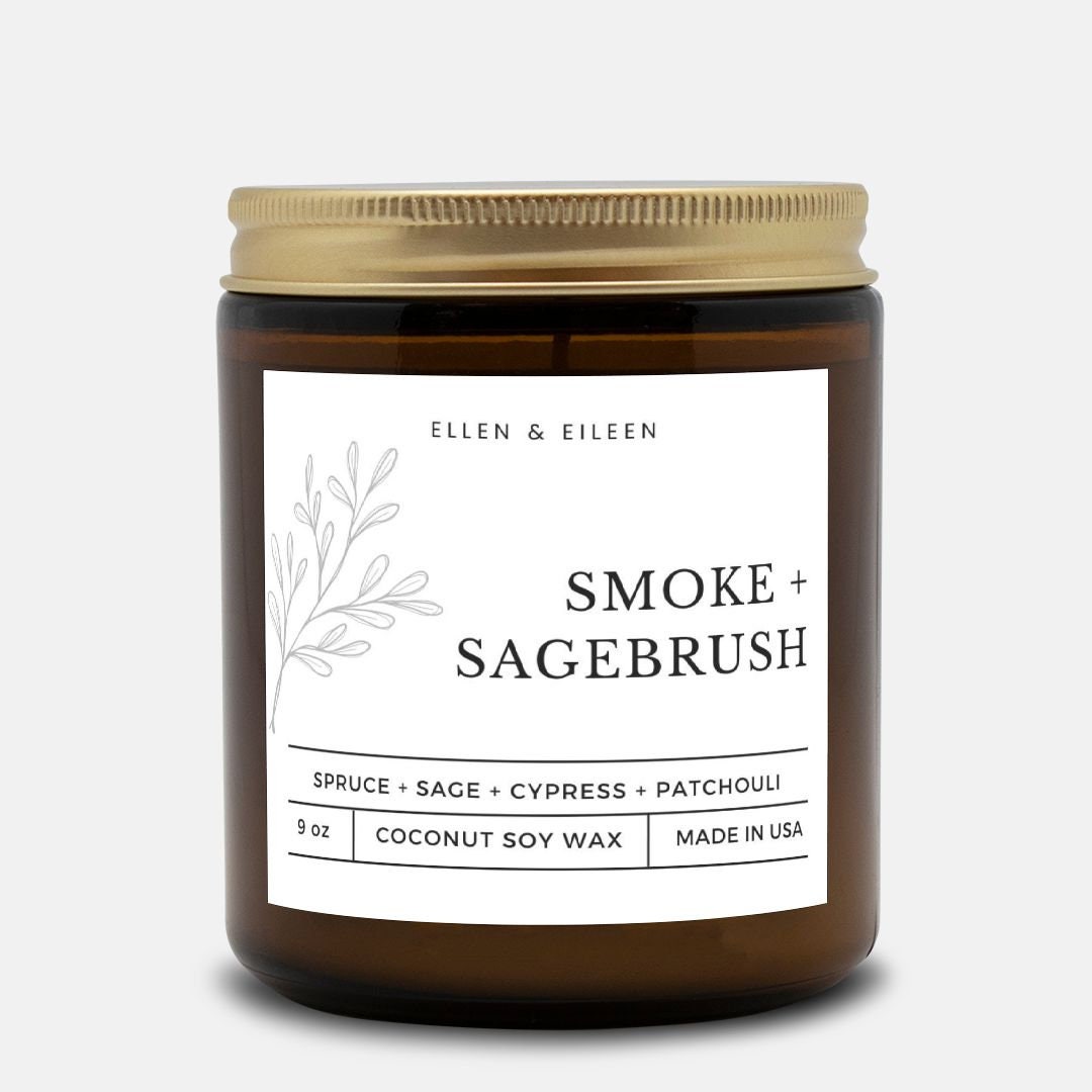 Sage Cypress Scented Candle Earthy Herbal Home Fragrance Palo Santo ...