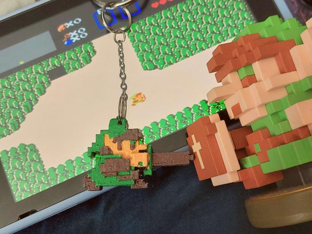 The Legend of Zelda Link 8-bit Voxel Keychain - Etsy