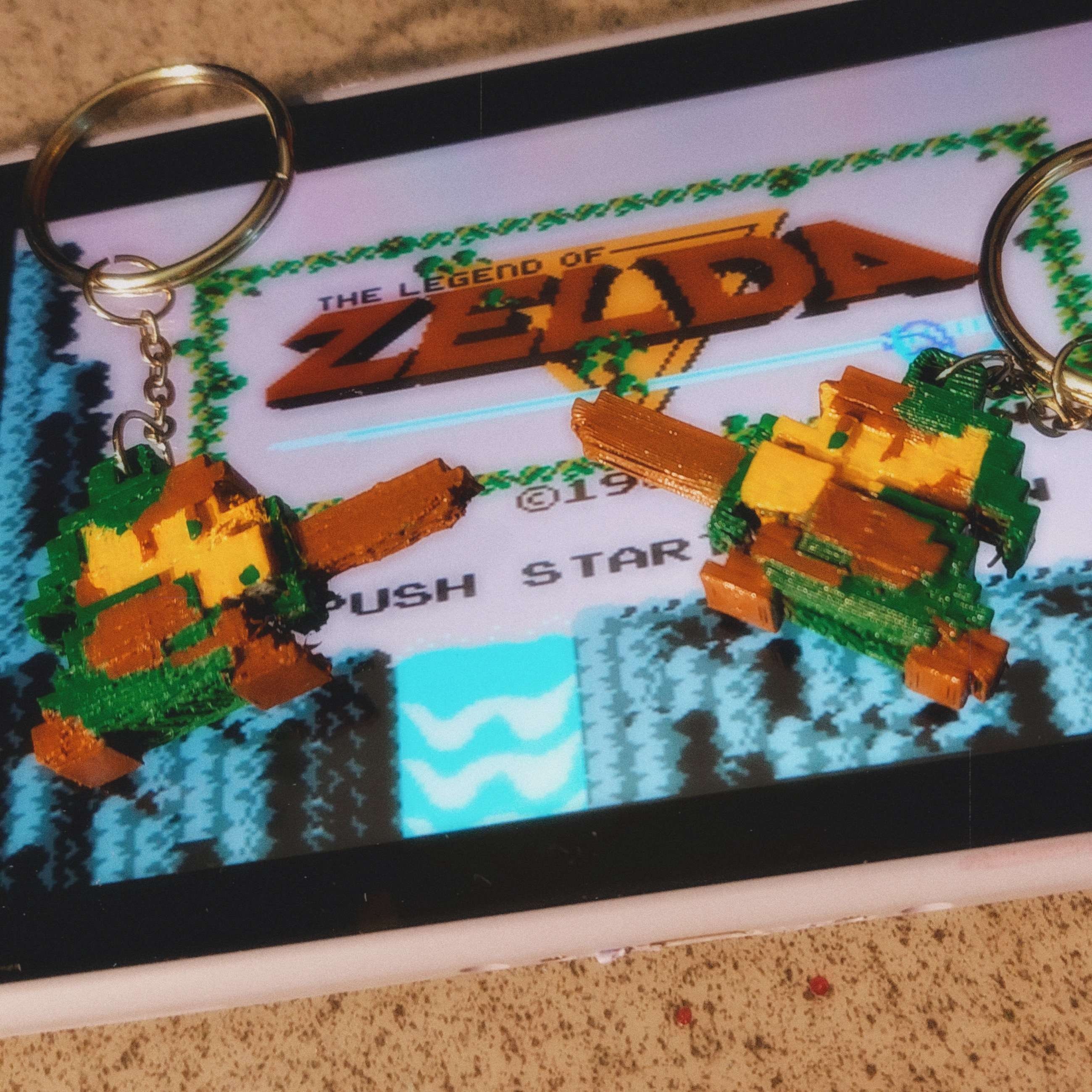 The Legend of Zelda Link 8-bit Voxel Keychain - Etsy