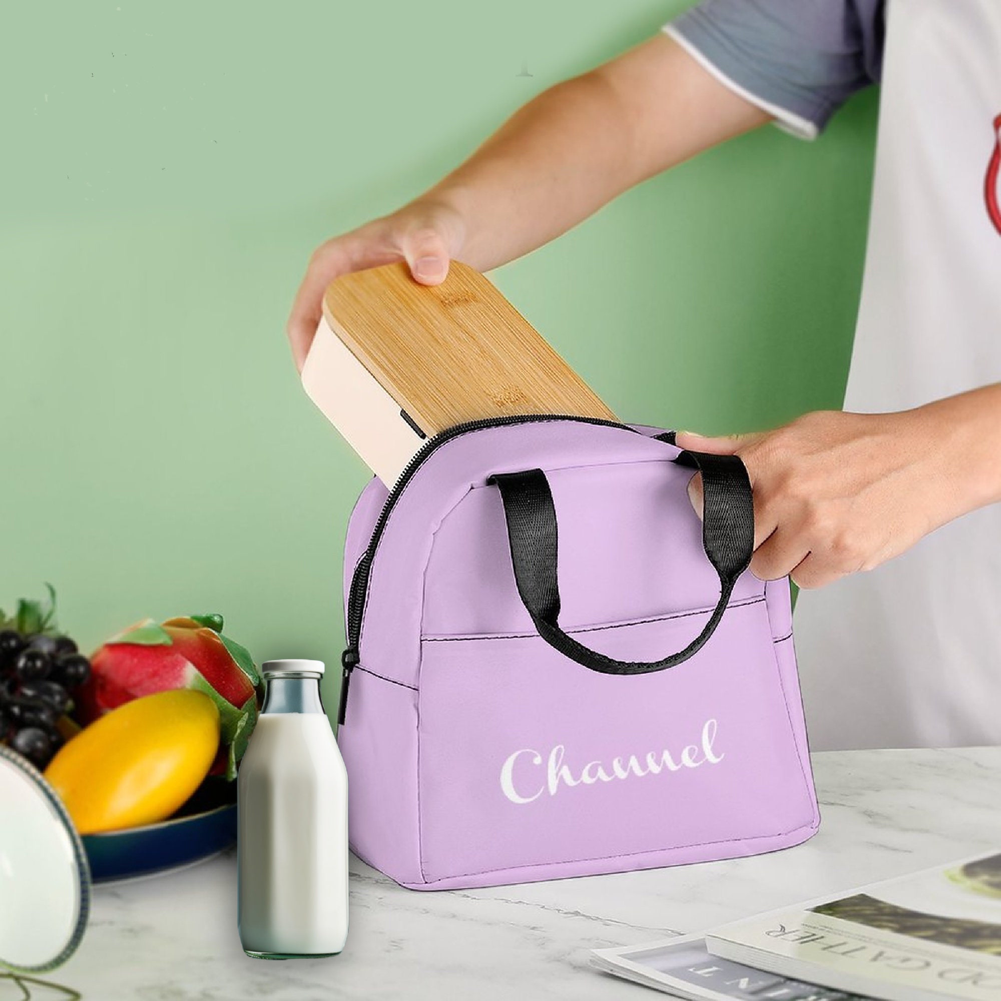 Custom Lunch Bag Personalized Zipper Lunch Bag Reusable Lunch Tote ...