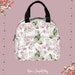 Blue Bouquet Pattern Lunch Bag Vintage Floral Insulated Lunch Bag ...