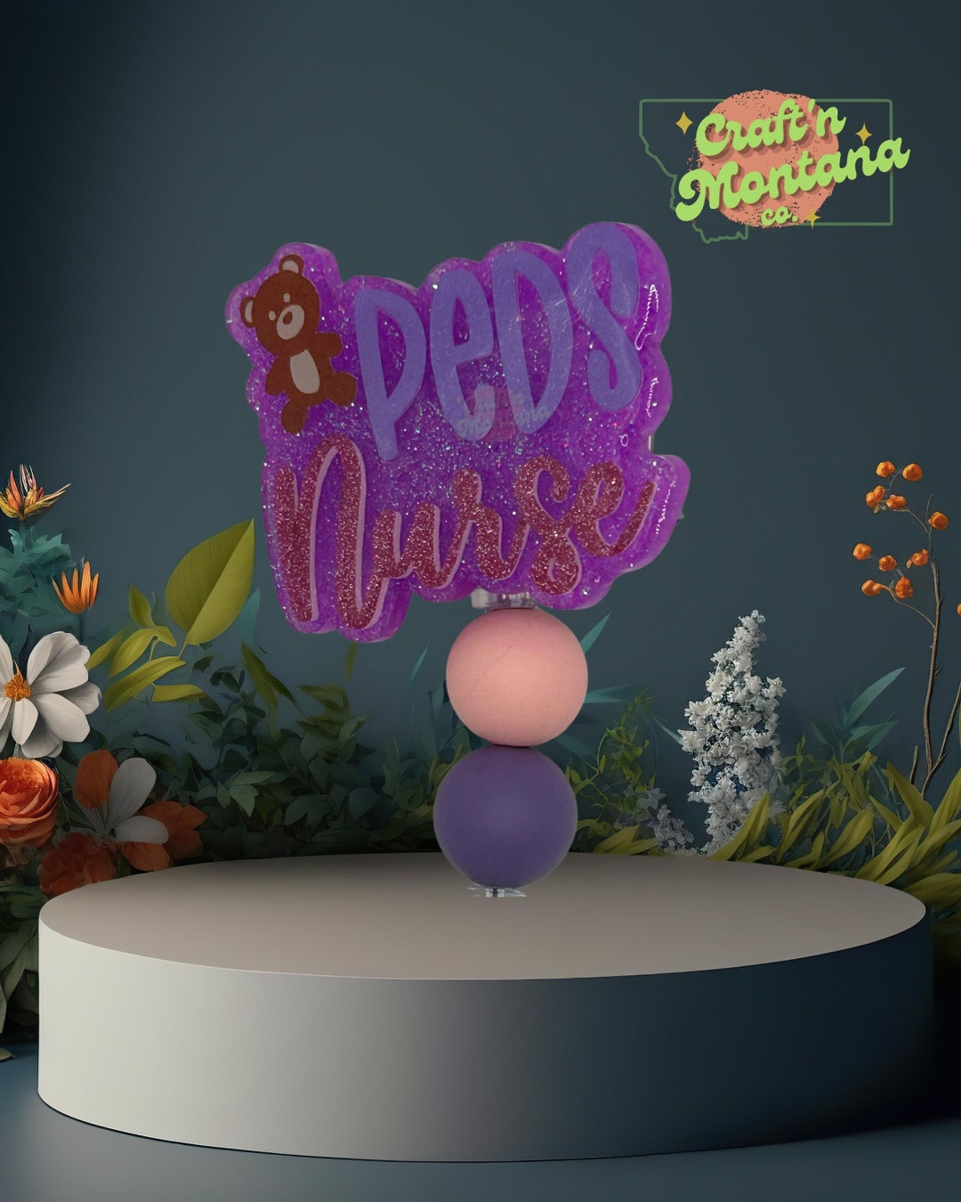 Peds Nurse Badge Reel, Pediatric Nurse Badge Reel, Pediatrics ID Badge ...