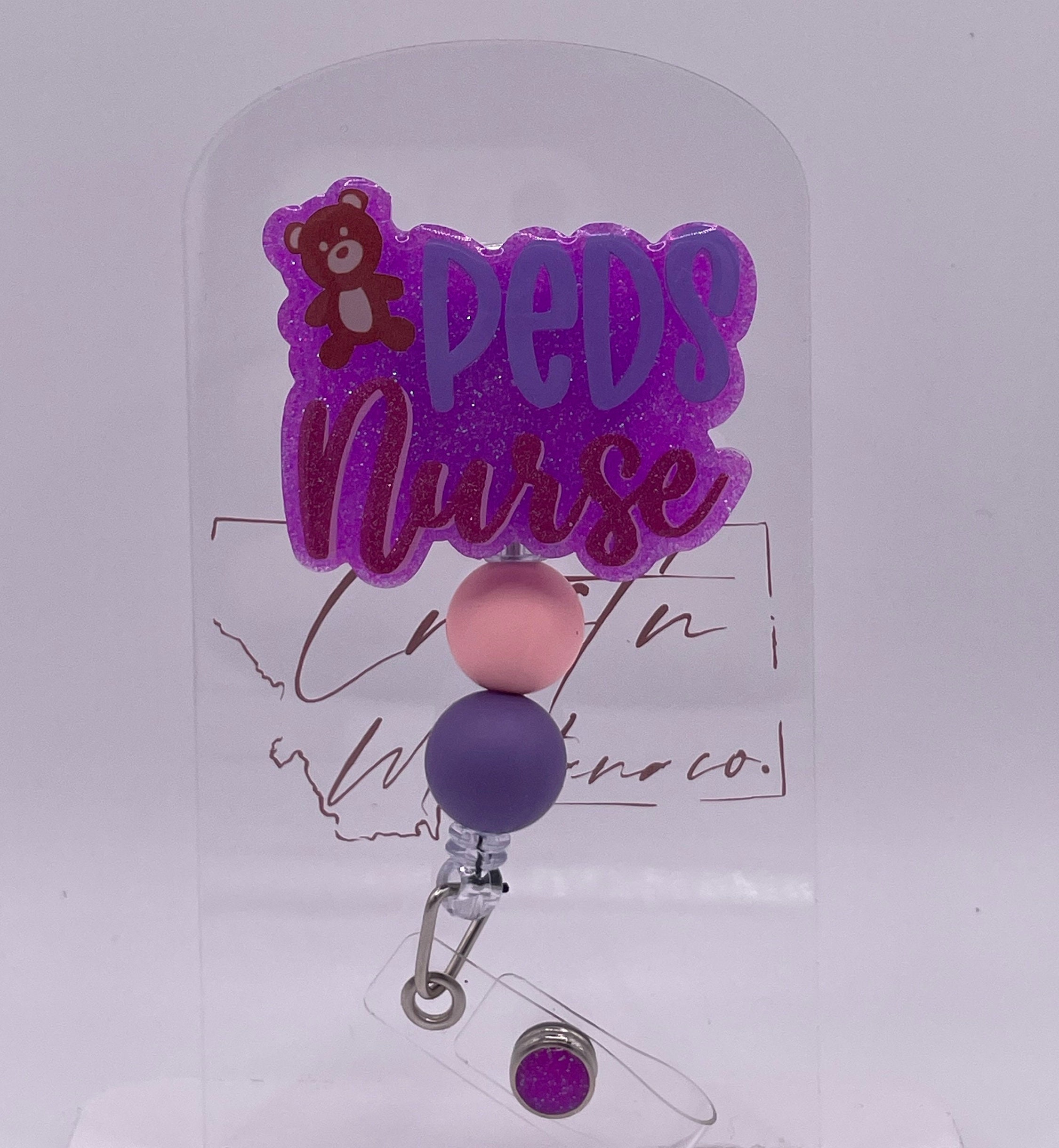 Peds Nurse Badge Reel, Pediatric Nurse Badge Reel, Pediatrics ID Badge ...