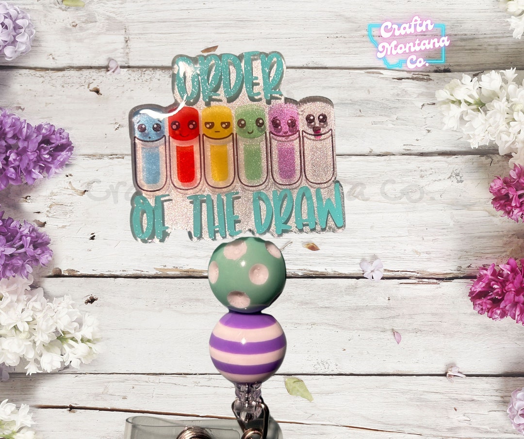 Order of the Draw Badge Reel, Phlebotomy ID Badge, Lab Badge Holder - Etsy