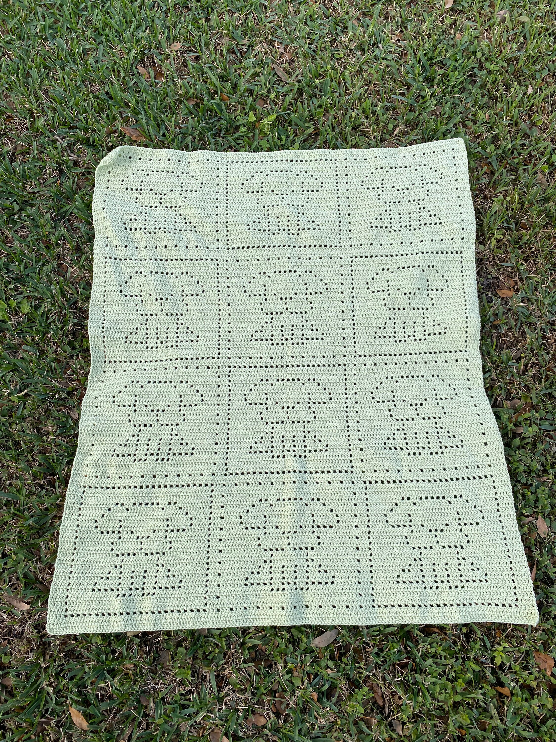 Puppy Dog Filet Crochet Baby Blanket Pattern PATTERN ONLY in PDF Format ...