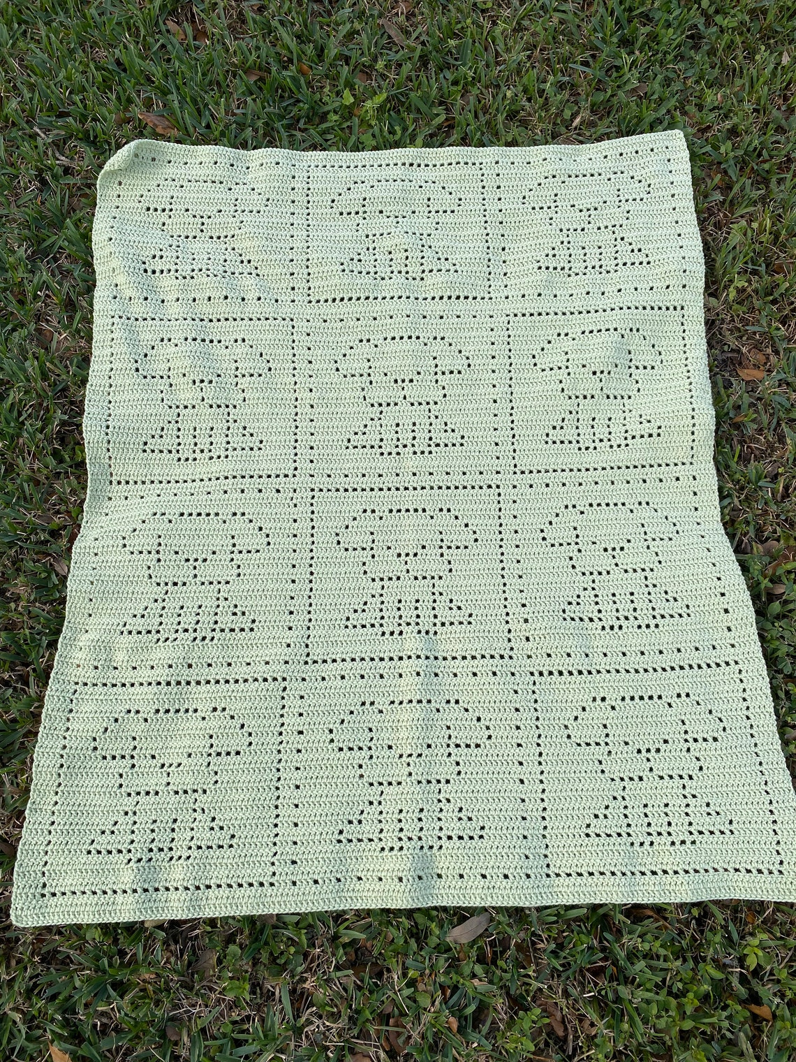 Puppy Dog Filet Crochet Baby Blanket Pattern PATTERN ONLY in PDF Format ...