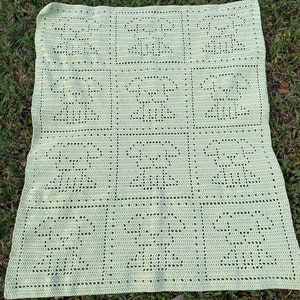 Puppy Dog Filet Crochet Baby Blanket Pattern PATTERN ONLY in PDF Format ...