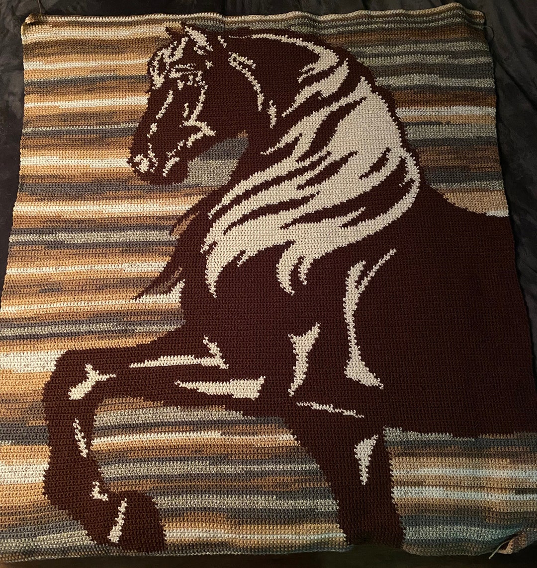 Prancing Stallion Single Crochet Graphghan Blanket Pattern PATTERN ONLY ...