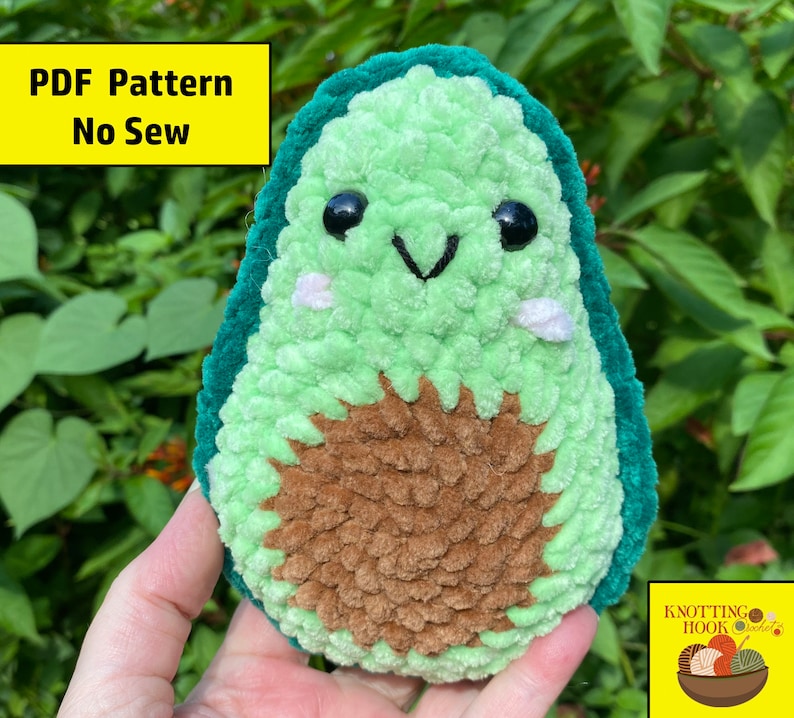 Avina Avocado No Sew Crochet Amigurumi Plushie Pattern PDF - Etsy