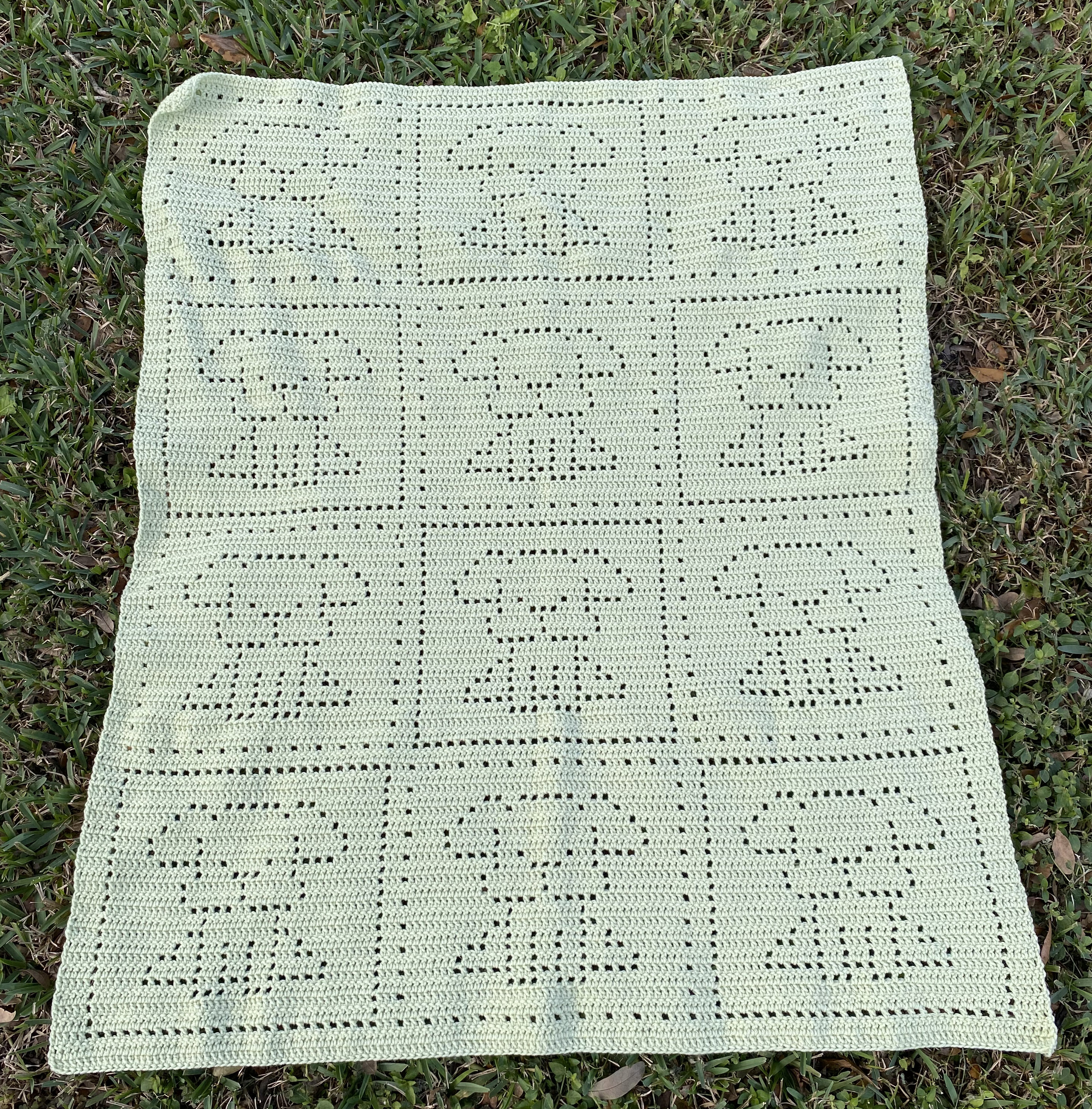 Puppy Dog Filet Crochet Baby Blanket Pattern PATTERN ONLY in PDF Format ...