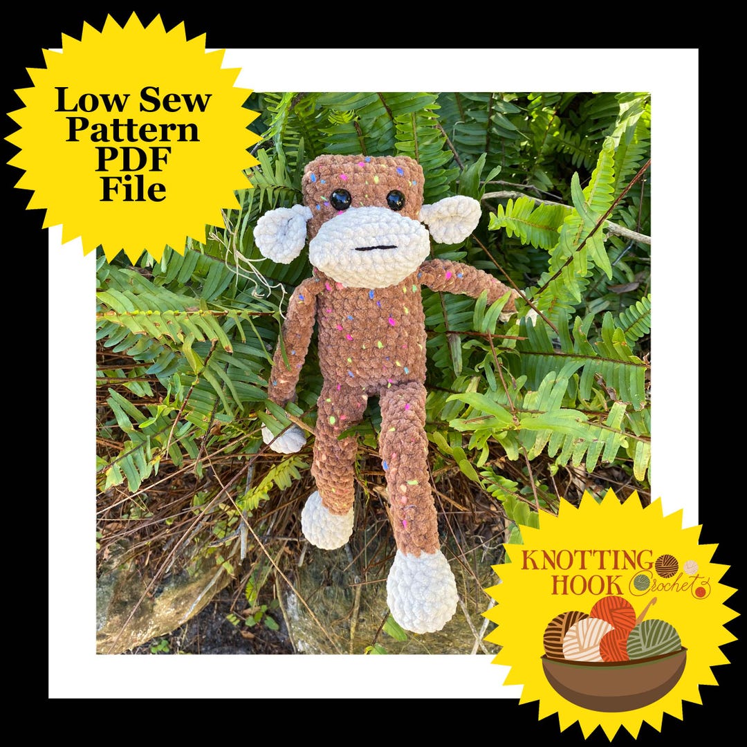 Crochet Monkey Pattern Low Sew Plushie Pattern - Etsy