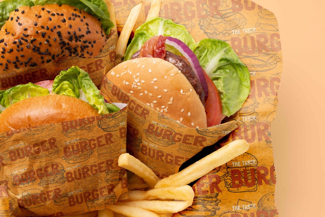 Food Safe Custom Burger Wrapping Paper/tissue Paper and Paper Place ...