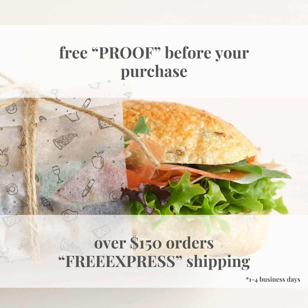 Custom Food Safe Deli Paper Personalized Tissue Paper for Sandwiches ...