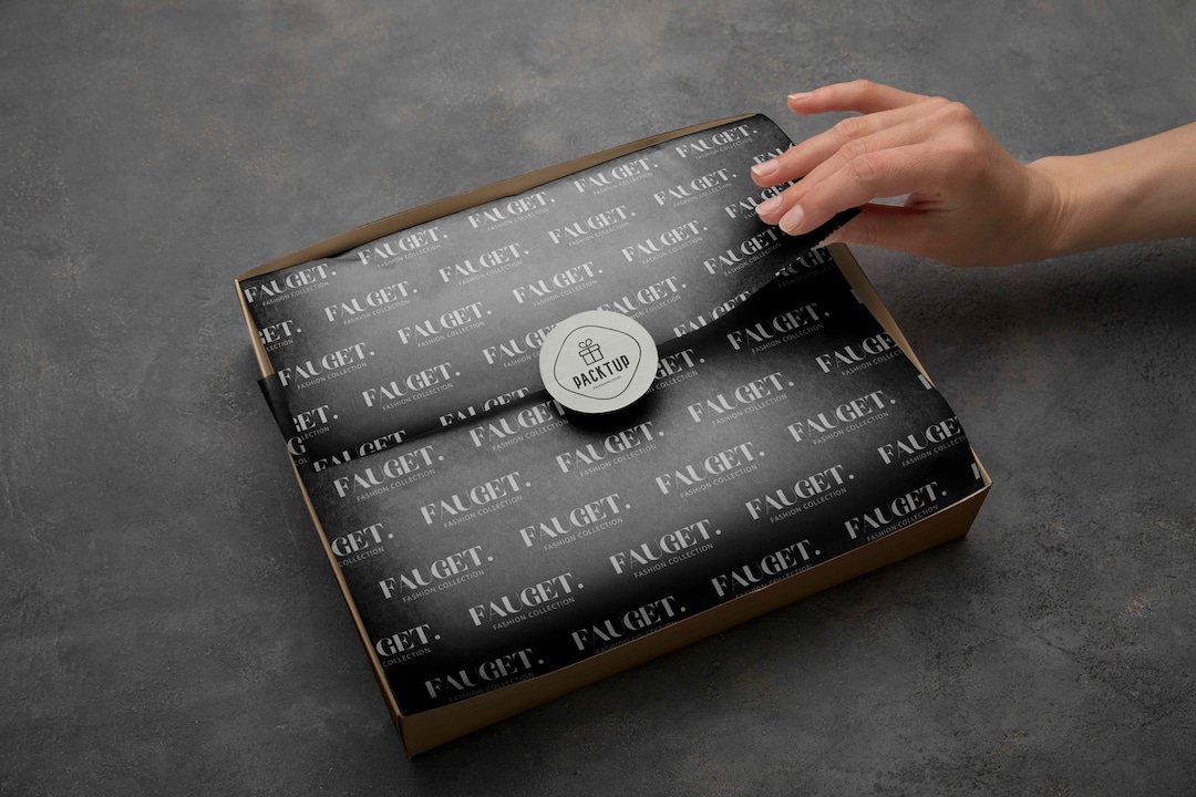 Custom Black Logo Tissue Paper Personalized Printed Tissue Paper ...