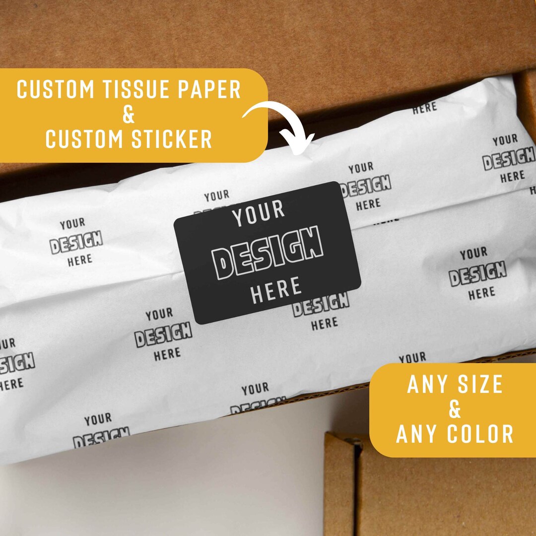 Custom Logo Tissue Paper and Sticker Set Logo Branding Kit Custom ...