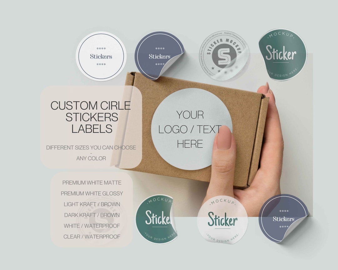 Circle Custom Logo Sticker Sheet Personalized Business Logo Sticker for ...