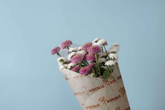 Floral Custom Logo Tissue Paper Flower Bouquet Wrapping Paper Flower Arrangement Tissue Paper for Florist Custom Brand Name Tissue Paper Etsy